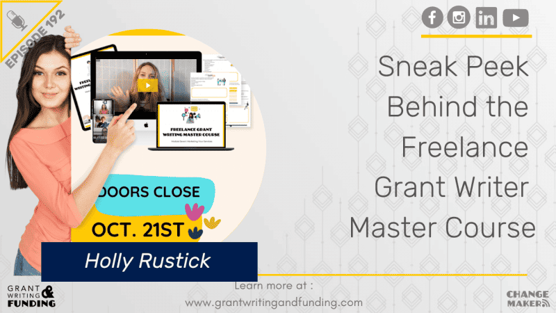 Sneak Peek Behind The Freelance Grant Writer Master Course Grant