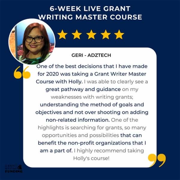 Online Grant Writing Courses with Holly Rustick